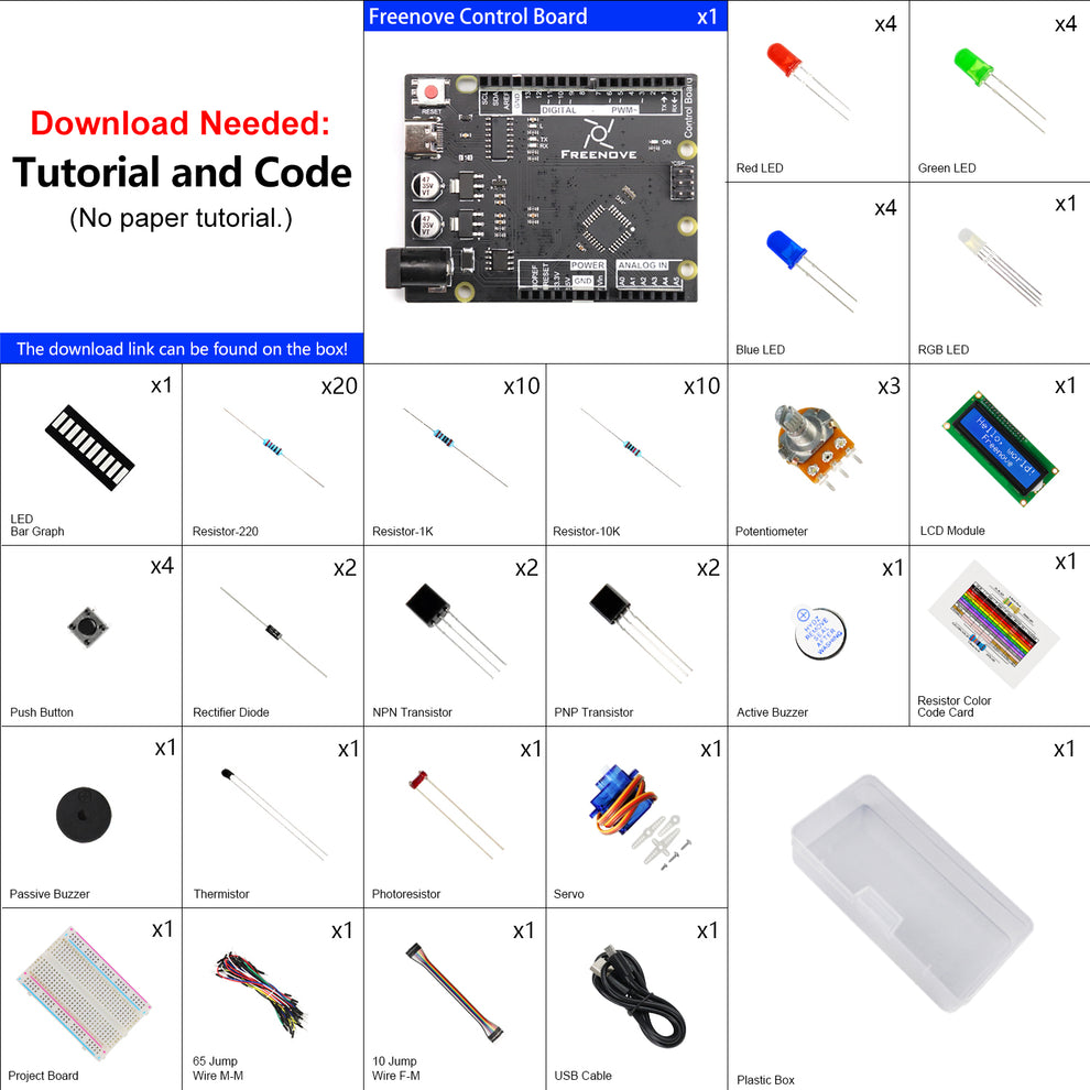 Freenove LCD 1602 Starter Kit (Compatible with Arduino UNO R3), 131-Pa