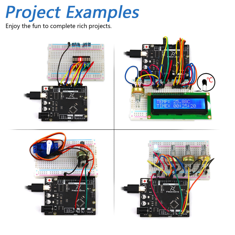 Freenove LCD 1602 Starter Kit (Compatible with Arduino UNO R3), 131-Pa