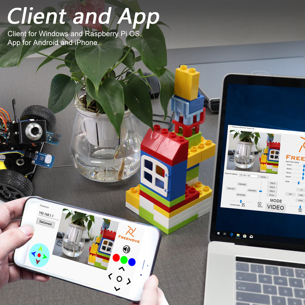 Freenove Three-wheeled Smart Car Kit for Raspberry Pi