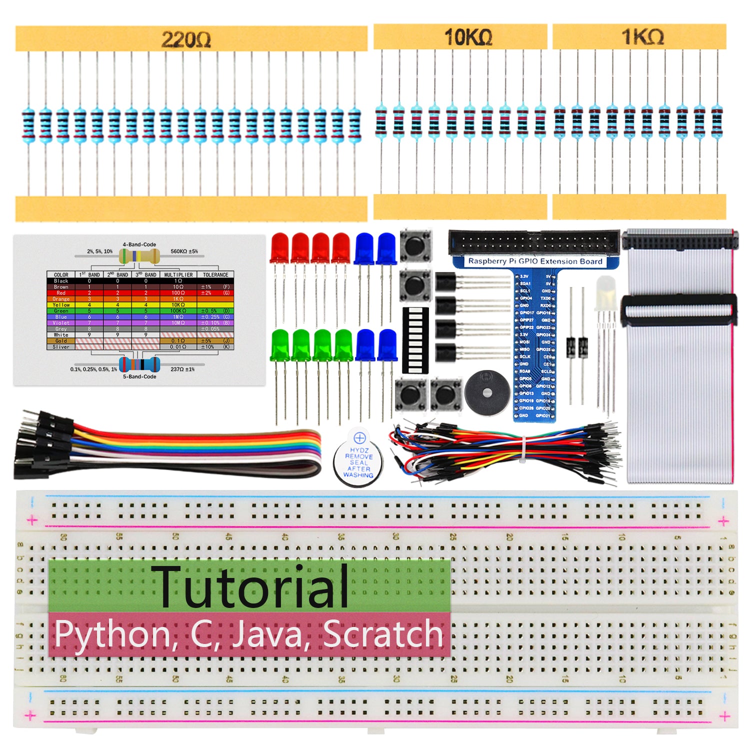 Freenove Basic Starter Kit For Raspberry Pi 5 4 B 3 B 400 Zero 2 W 3