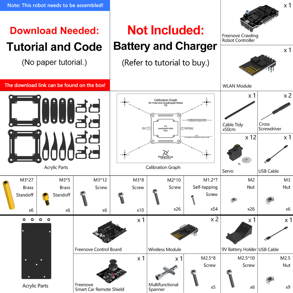 Freenove Quadruped Robot Kit (Compatible with Arduino IDE)