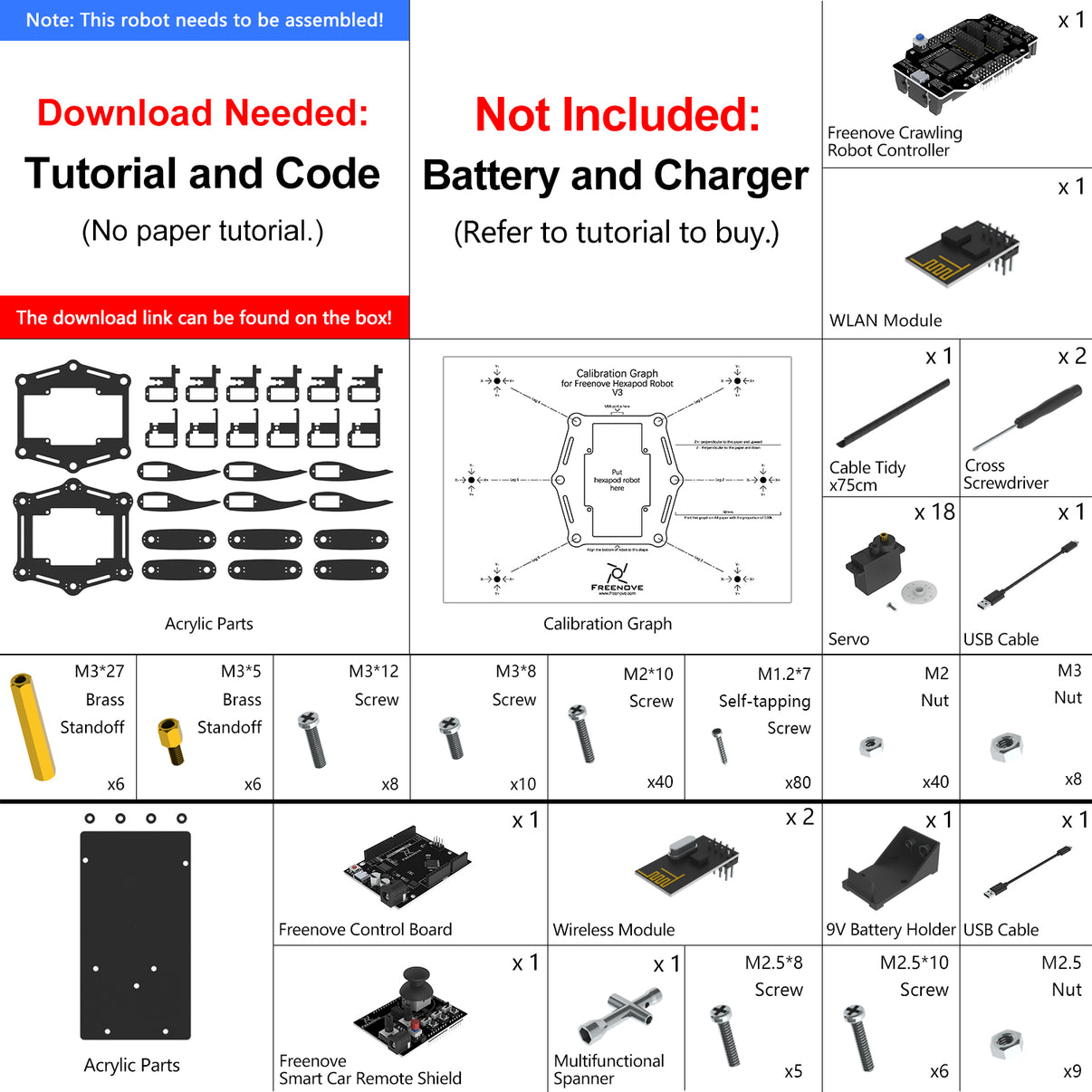 Freenove Hexapod Robot Kit Compatible With Arduino Ide Walking Craw