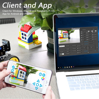 Freenove 4WD Smart Car Kit for Raspberry Pi 5 4 B 3 B+ Zero 2 W