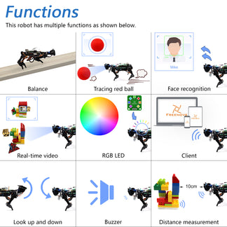 Freenove Robot Dog Kit for Raspberry Pi 5 4 B 3 B+ Zero 2 W