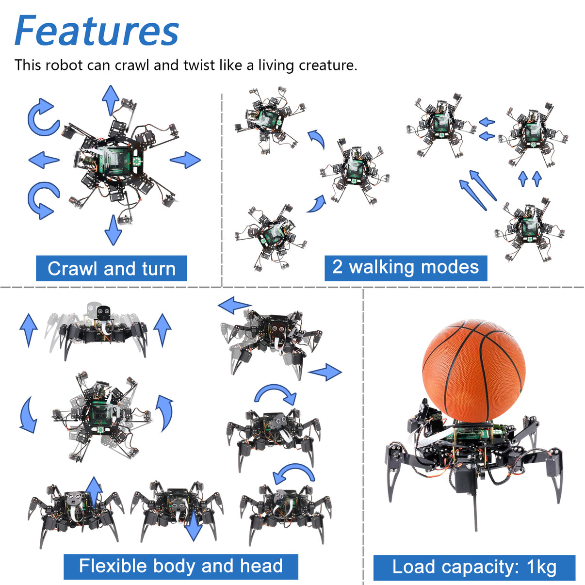 Freenove Big Hexapod Robot Kit for Raspberry Pi