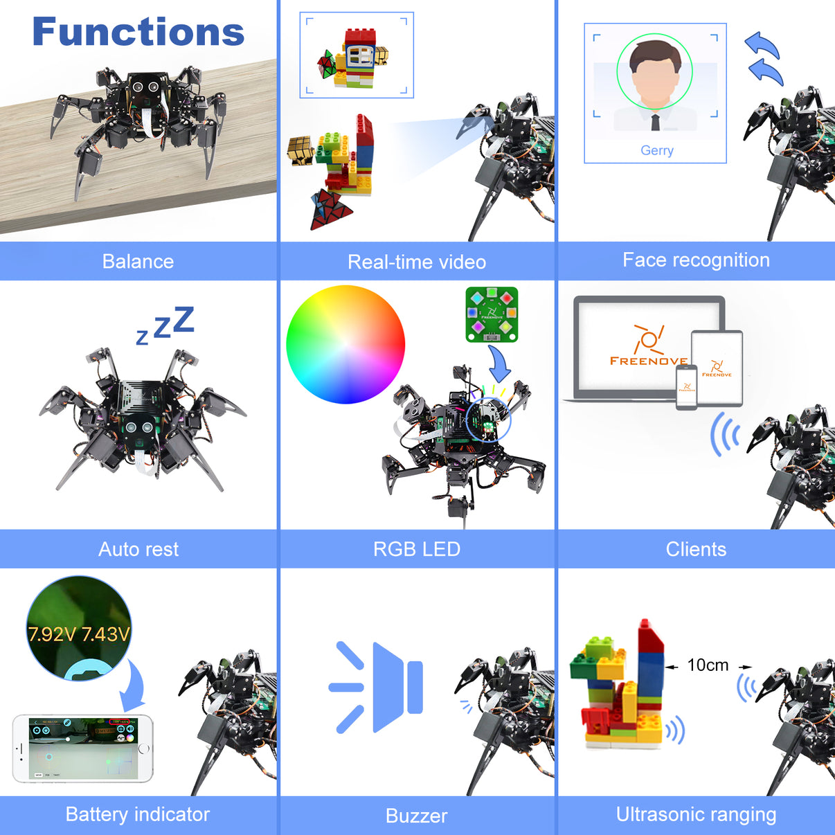 Freenove Big Hexapod Robot Kit For Raspberry Pi