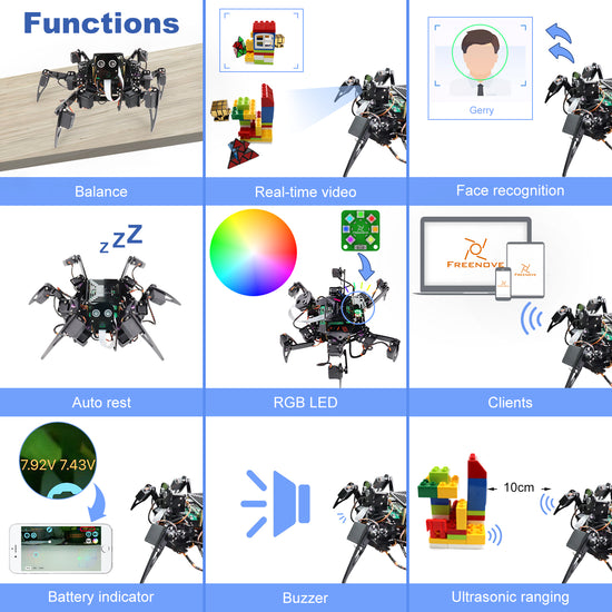 Freenove Big Hexapod Robot Kit for Raspberry Pi