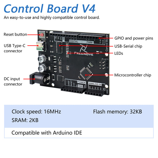 Freenove Projects Kit With Board V4 Compatible With Arduino Ide