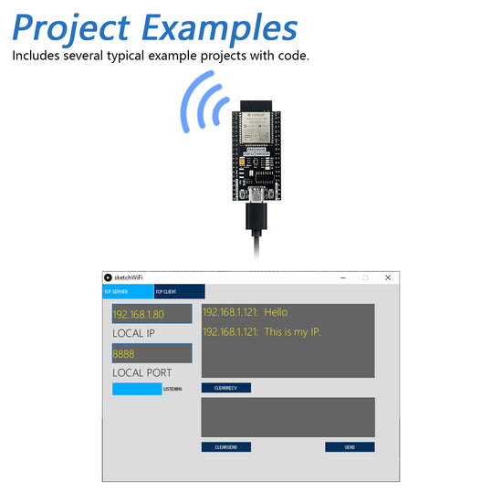 Freenove ESP32 Wi-Fi Bluetooth Board, Dual-core 32-bit 240 MHz Microco