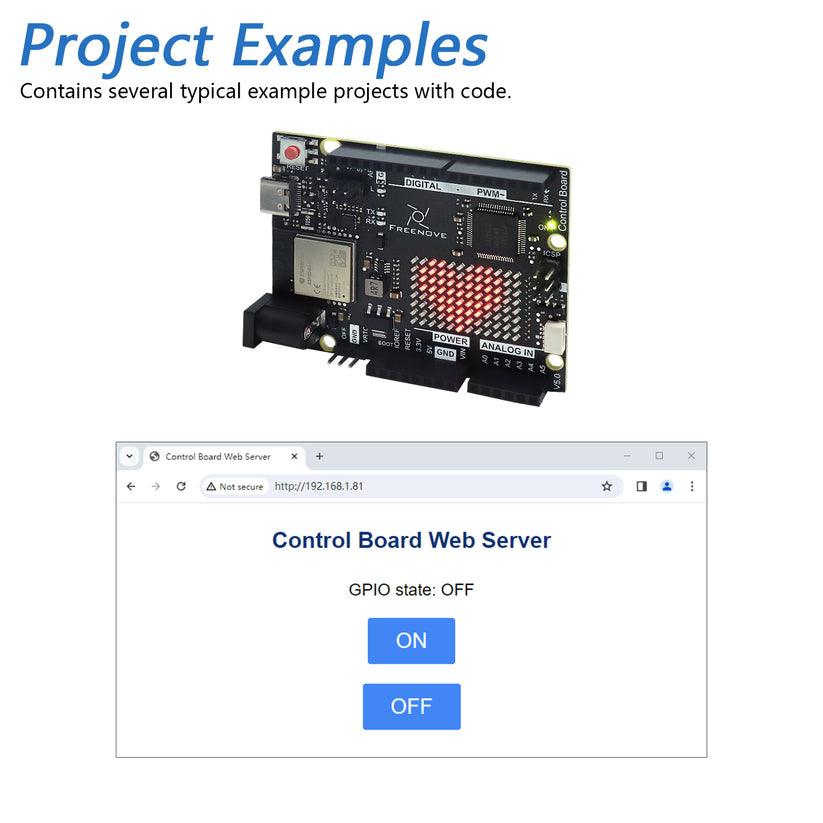 Freenove Control Board V5 Rev4 WiFi Mini (Compatible with Arduino IDE)